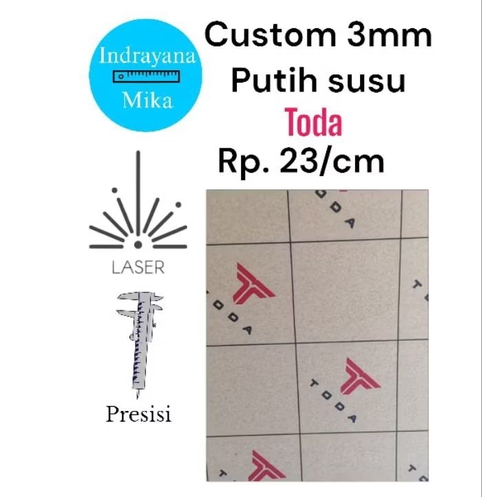 Jual Custom Akrilik Putih susu 3mm Rp.23/cm persegi MERK TODA | Shopee Indonesia