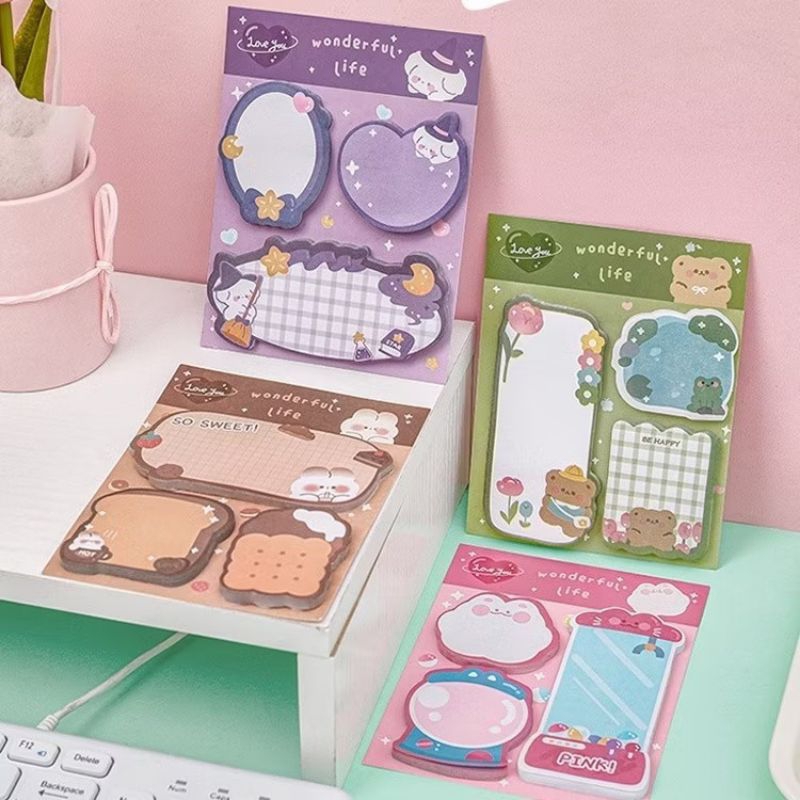 Jual Sticky Notes Lucu 3 In 1 Tempelan Kertas Catatan 60 Lembar Notes ...
