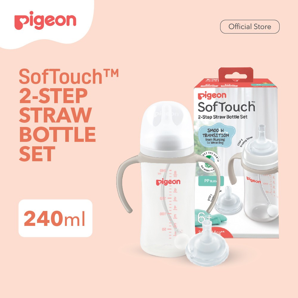 Jual PIGEON BOTOL BPP WIDE NECK 240 W/SOFTOUCH STRAW ALL IN ONE SET | Shopee Indonesia