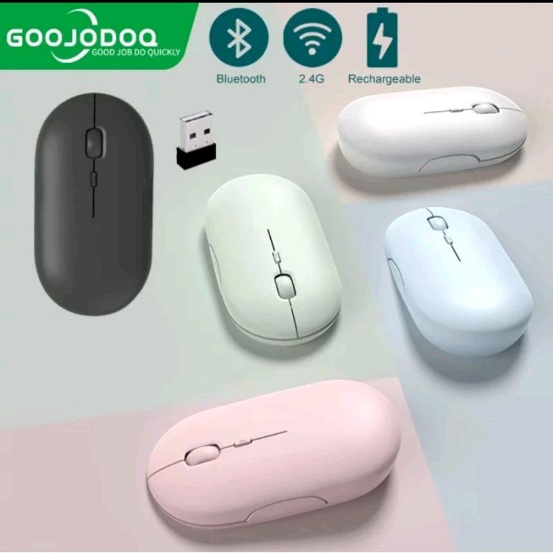 Jual Mouse Goojodoq Pebble Wireless Maks 10m Silent Click Rechargeable ...