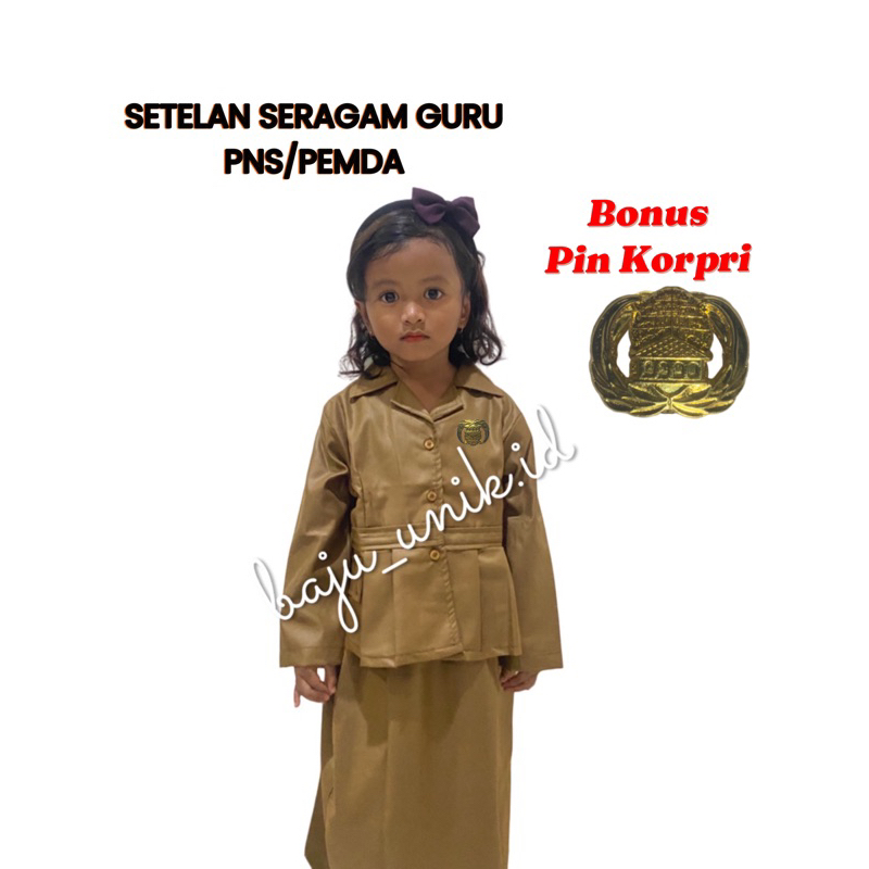 Jual GRATIS PIN KORPRI/Baju Profesi Guru Perempuan Bahan Premium/Baju ...