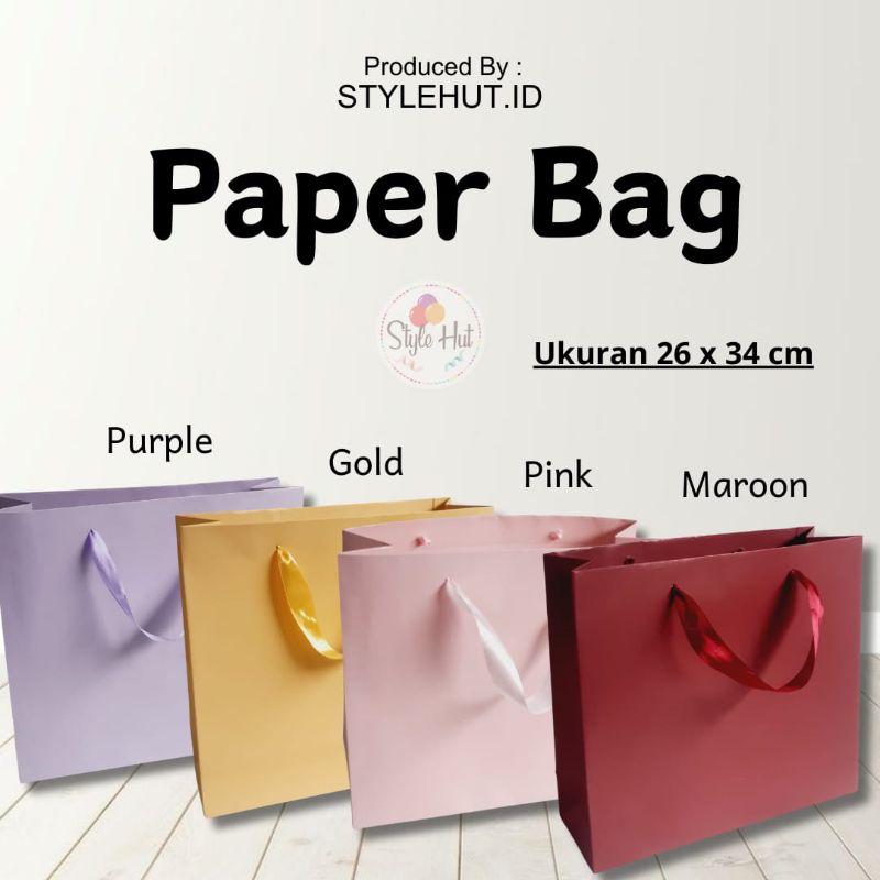 Jual Paper Bag/Paperbag polos souvernir/paper Bag gift bag Ulang tahun ...