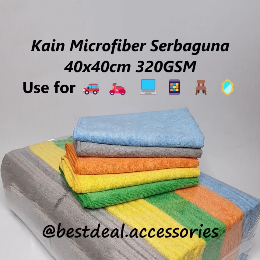 Jual Kain Microfiber 40x40 Handuk Kecil Lap Meja Mobil Serbaguna 320GSM ...