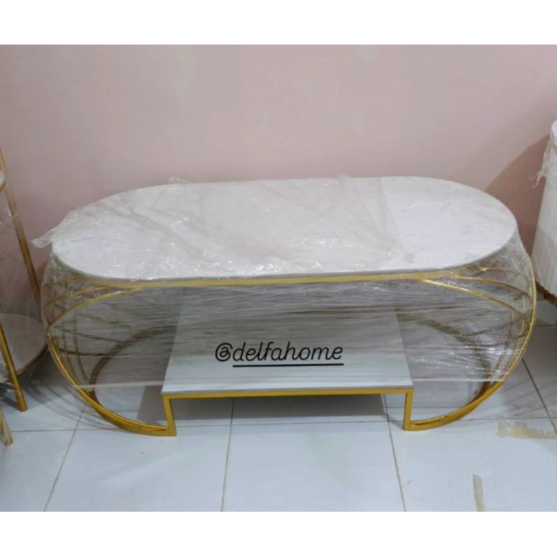 Jual Meja Tamu Oval 2 Layer‼️FREE ONGKIR PEKANBARU ‼️(chat admin ...