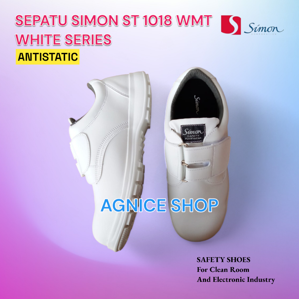 Jual Sepatu Safety Simon Shoes Type ST1018WMT White Antistatic Series ...