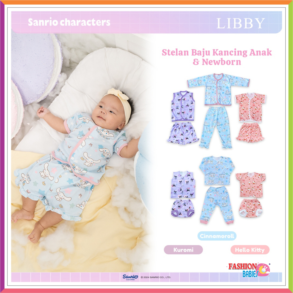 Jual LIBBY Sanrio Setelan Piyama Baju Kancing Newborn Bayi & Anak Kecil Perempuan Kuromi ...