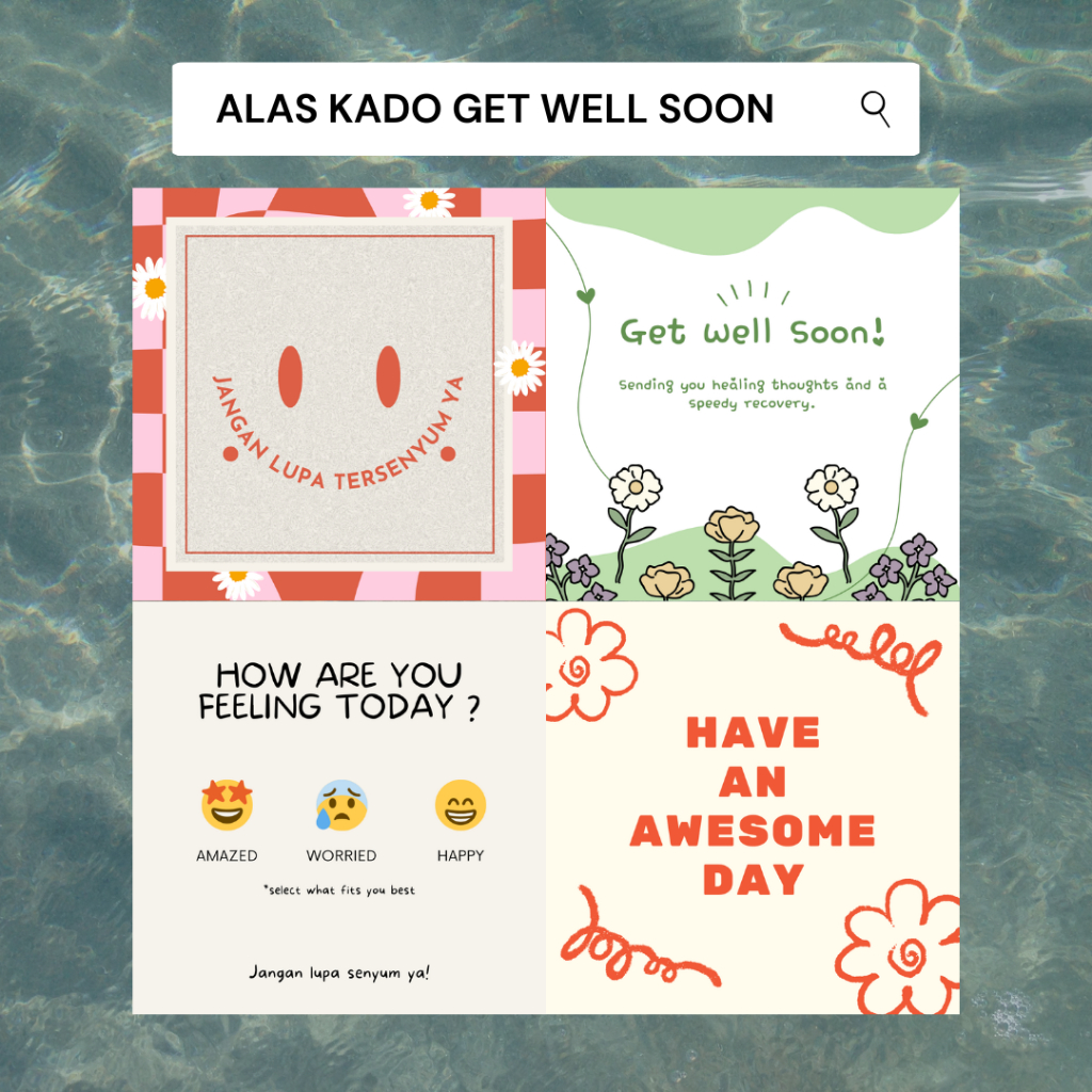 Jual Greeting Card Alas Kado Souvenir GET WELL SOON / Gift Card Kartu ...