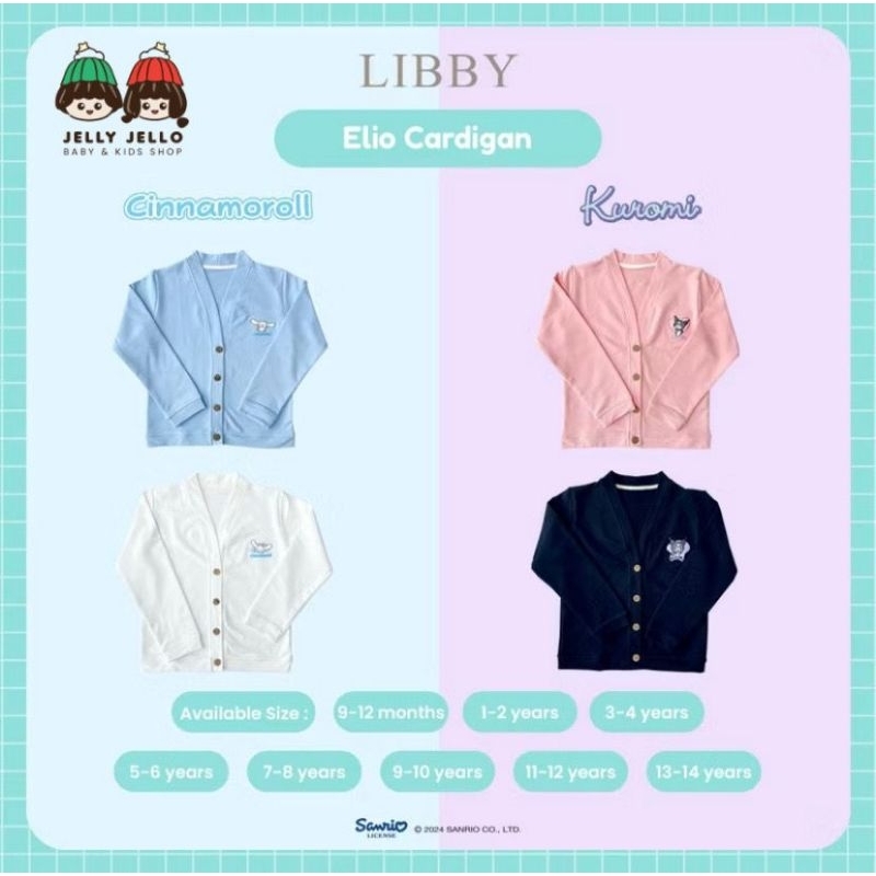 Jual LIBBY Sanrio Elio Cardigan Anak Perempuan Kuromi Cinnamoroll 9 Bulan - 1 Tahun (1Pcs ...