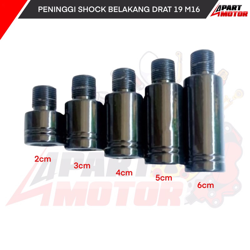 Jual Peninggi Shock Belakang Drat 19 M16 Bahan Besi PNP Matic Bebek Sport | Shopee Indonesia
