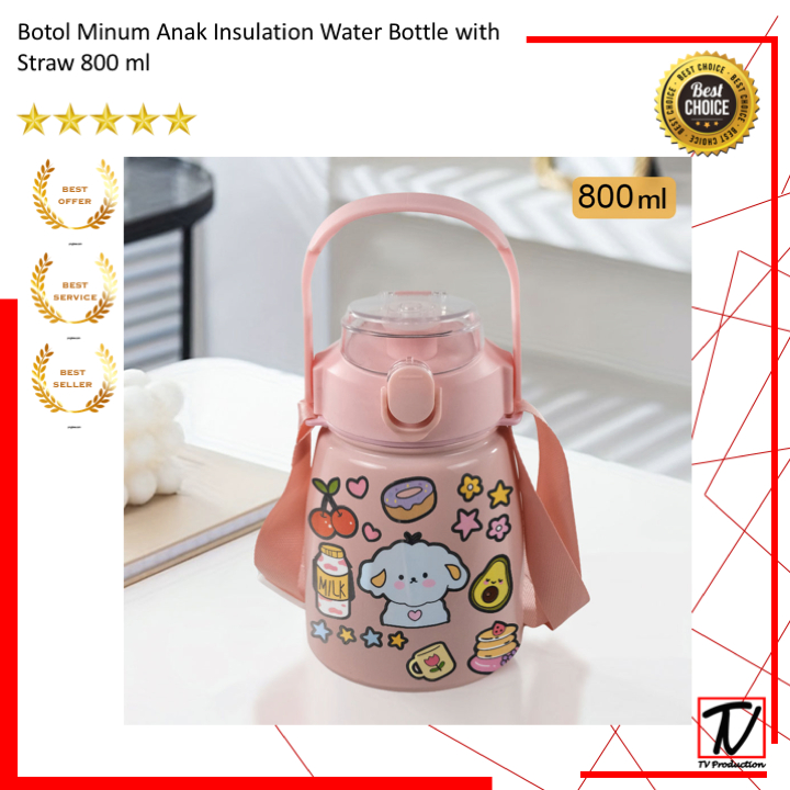 Jual Botol Minum Anak Insulation Water Bottle with Straw 800 ml - DJ ...