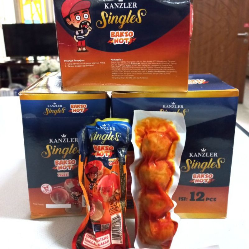 Jual Bakso Kanzler Singles Hot Pedas (1 box isi 12) | Shopee Indonesia