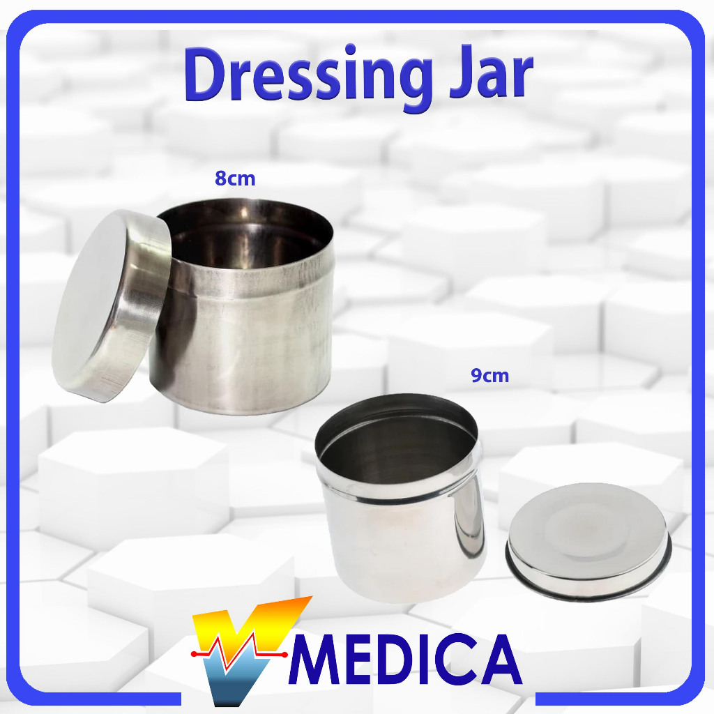 Jual Dressing Jar Stainless / Kom Plus Tutup Datar / Kom Kapas Alkohol ...