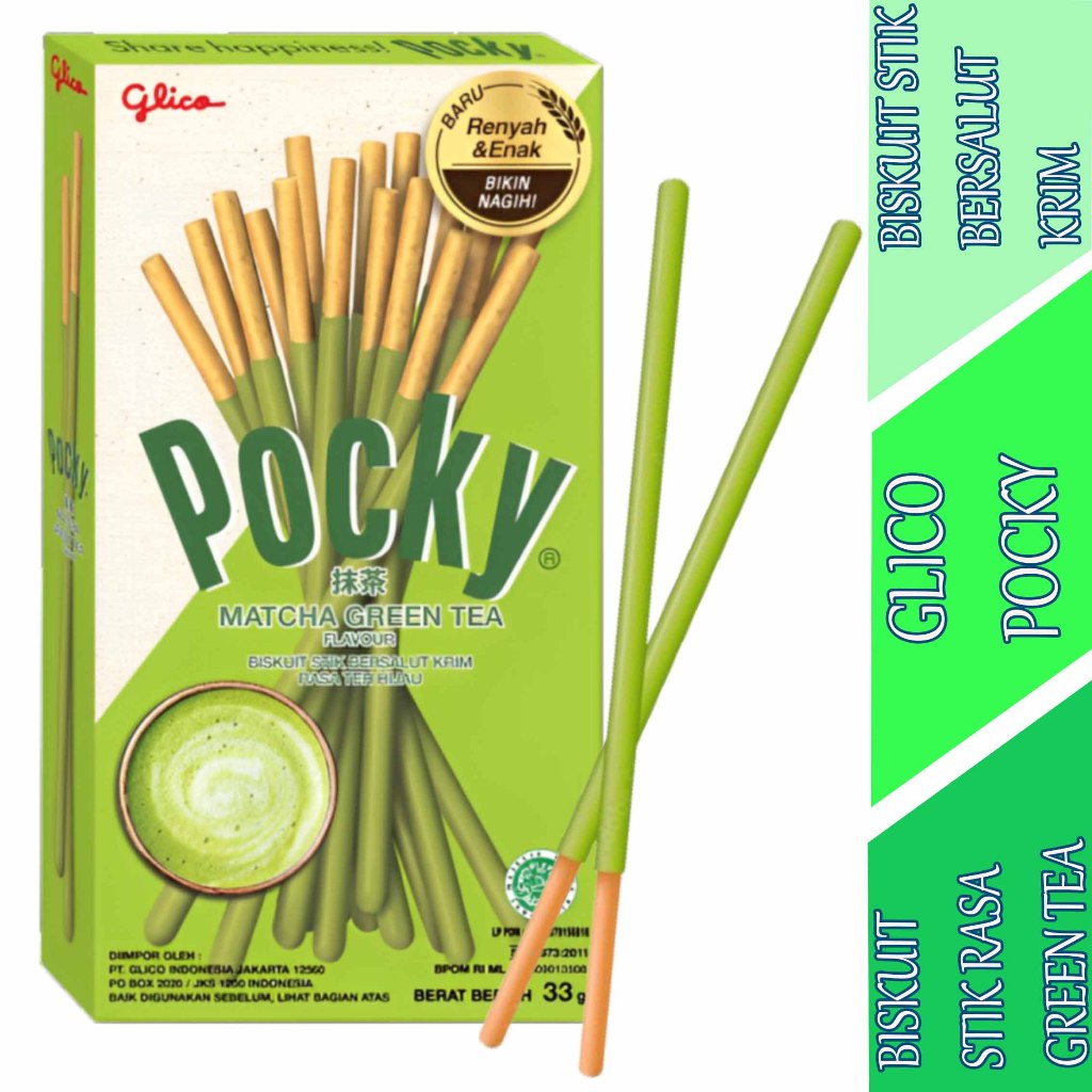 Jual Biskuit Rasa Green Tea - Glico Pocky - Biskuit Stik Bersalut Krim - 33gr | Shopee Indonesia