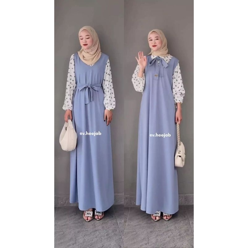 Jual [BISA COD] EXCLUSIVE BY V.HEEJAB 3IN1 SET OVERAL ISI 3PCS (OVERAL ...