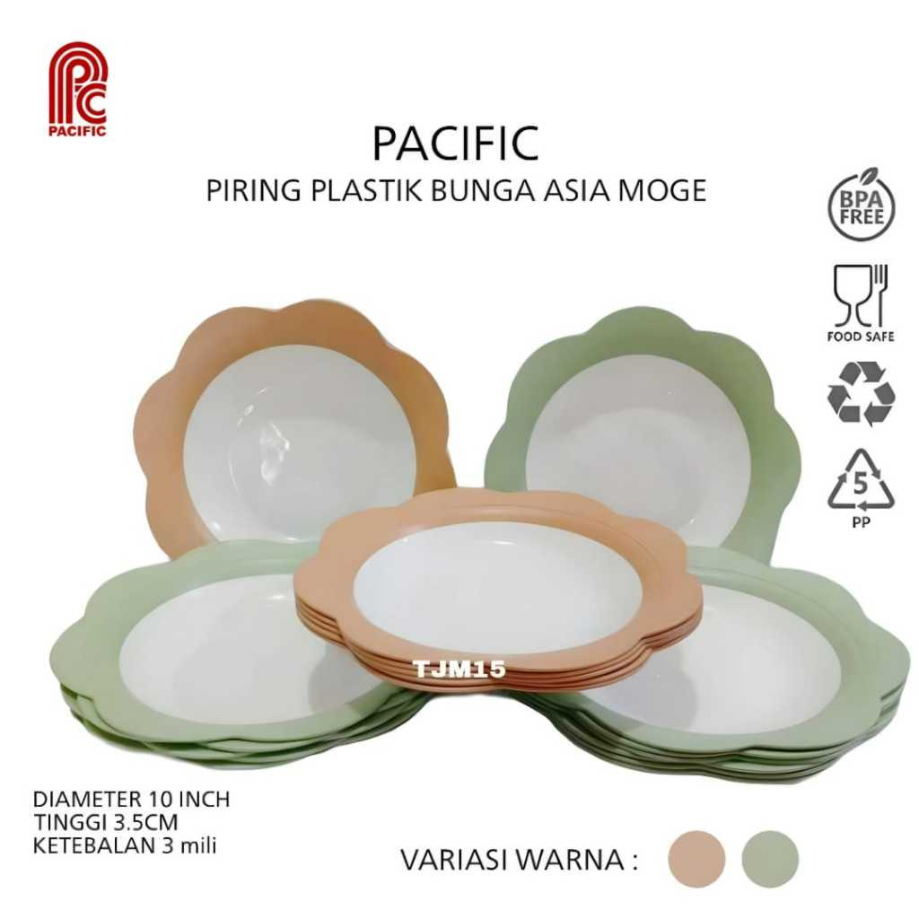 Jual [PACIFIC] PIRING MAKAN PLASTIK BUNGA ASIA MOGE PIRING FOODGRADE ...