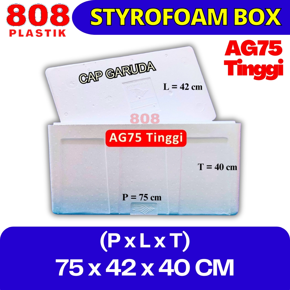 Jual Styrofoam Box 75L Tinggi 40 GARUDA / Kotak Sterofoam Box Ikan AG75 Tinggi Garuda (75 X 42 X ...