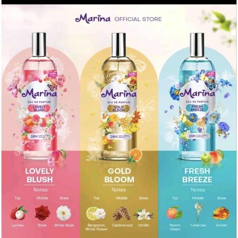 Jual MARINA Eau De Parfum Luxury Botol Kaca isi 98ml | Shopee Indonesia
