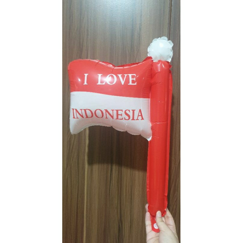 Jual Balon Foil Stick Bender Merah Putih I LOVE INDONESIA untuk acara ...