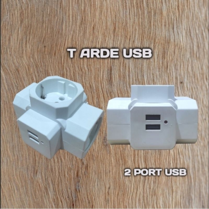 Jual Steker T Arde Colokan Listrik dengan USB 2 Slot | Shopee Indonesia