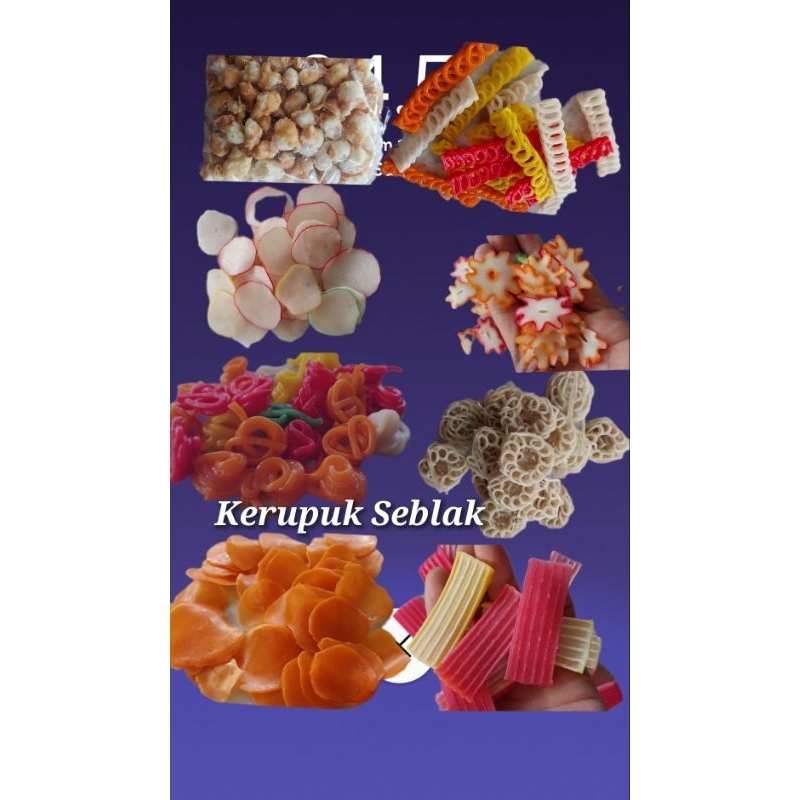 Jual kerupuk seblak/ kerupuk mentah warna warni berbagai macam jenis ...