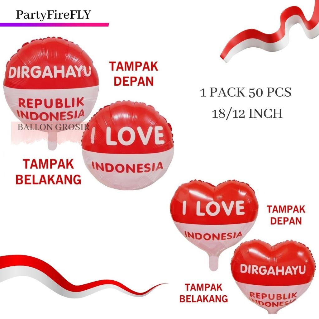 Jual Balon FOIL Hiasan Dekorasi 17 Agustus 17an HUT Dirgahayu RI ...