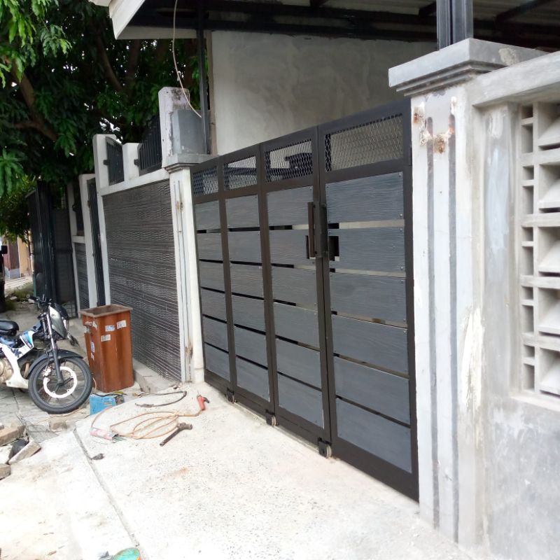 Jual pagar sliding minimalis ram expanded kombinasi grc serat kayu ...