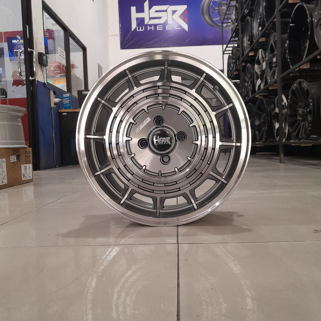 Jual Velg Mobil RTR HSR R15 pcd 4x100 untuk Brio rally look warna Grey ...
