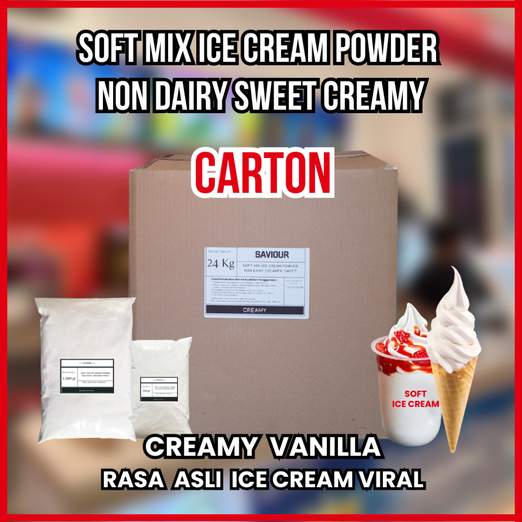 Jual SAVIOUR Soft Mix Ice Cream Powder Soft Serve CREAMY Non Dairy ...