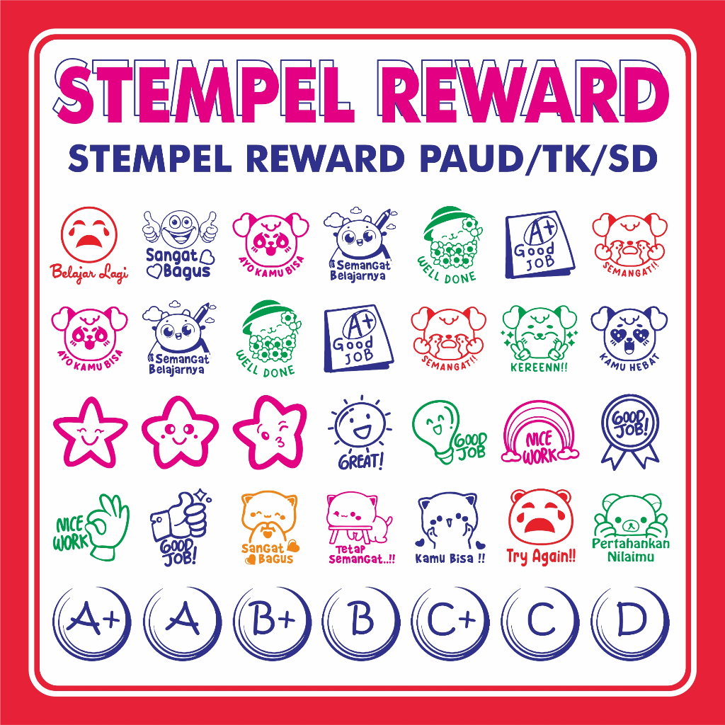 Jual Stempel Nilai Reward, PAUD / TK / SD / Home Schooling | Shopee ...