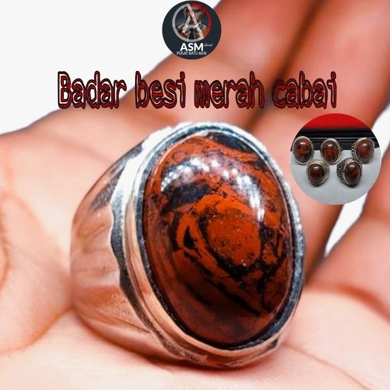Jual Batu akik badar besi merah cabe kebumen nempel magnet | Shopee ...