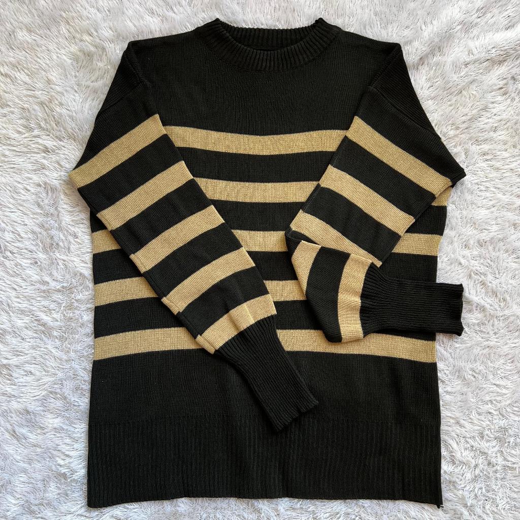 Jual Maudy Sweater Rajut Premium seweater Garis Garis Grosir Sweater ...