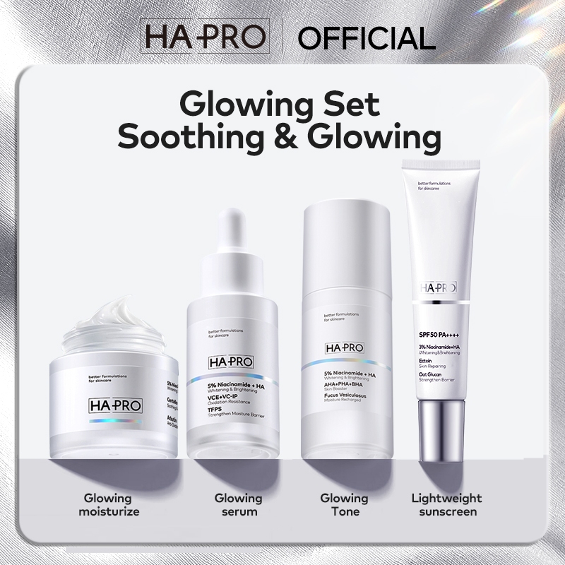 Jual [HAPRO] HA PRO Bundling Glowing Acne Series 4pcs | Moisturizer ...