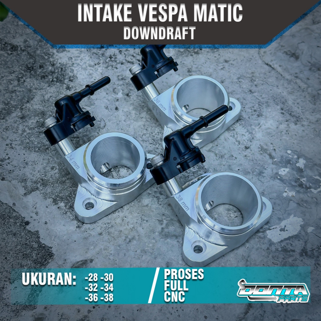 Jual Intake Vespa Matic downdraf Buat Ukuran Throtle Body(28)(30)(32 ...