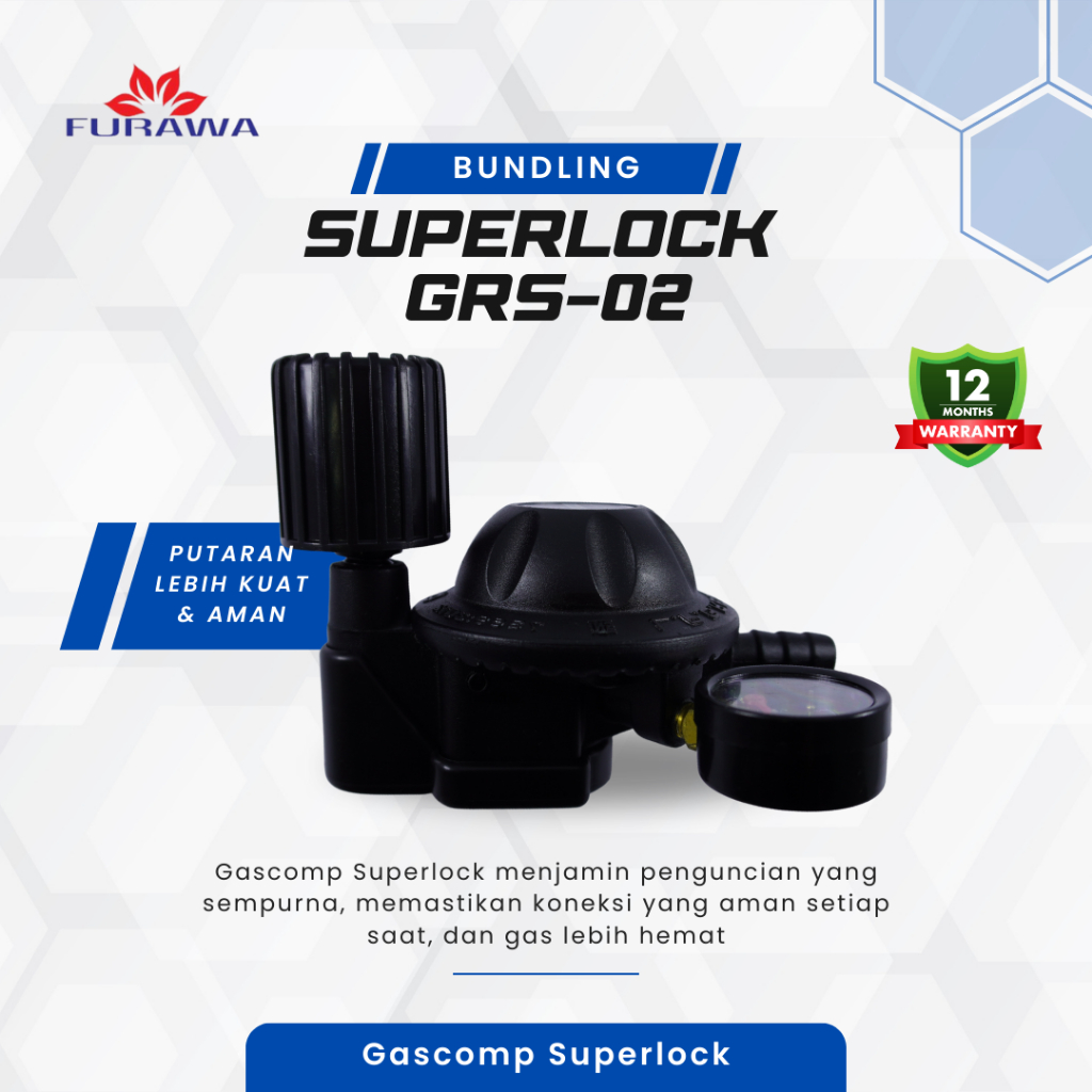 Jual GASCOMP - Regulator Meter Superlock Putar (GRS-02)+free karet seal ...