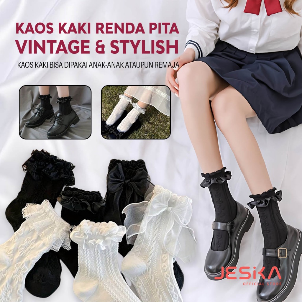 Jual Kaos kaki pita renda loafers vintage anak sock wool Panjang ...