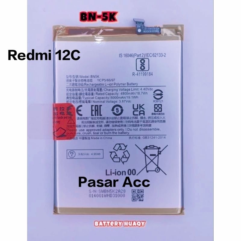 Jual Baterai Xiaomi BN5K - Redmi 12C Battrey Original | Shopee Indonesia