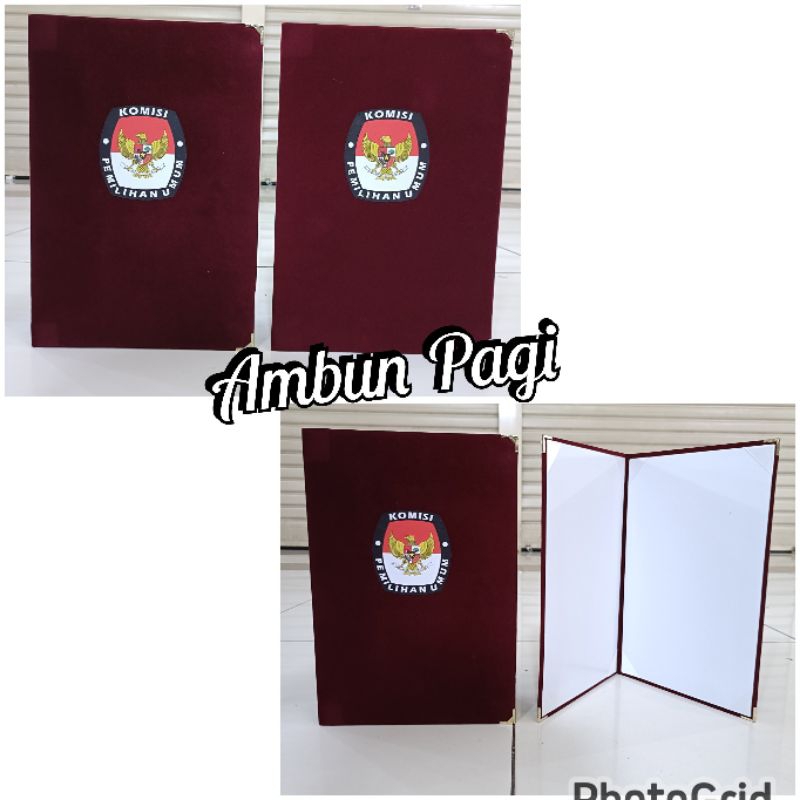 Jual best seller custom warna map kantor map bludru Merah maroon logo ...