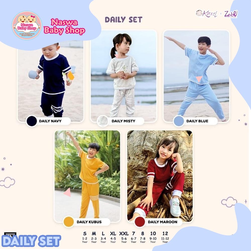 Jual Kazel x Zebe Daily Set Setelan Pendek Panjang Anak | Shopee Indonesia