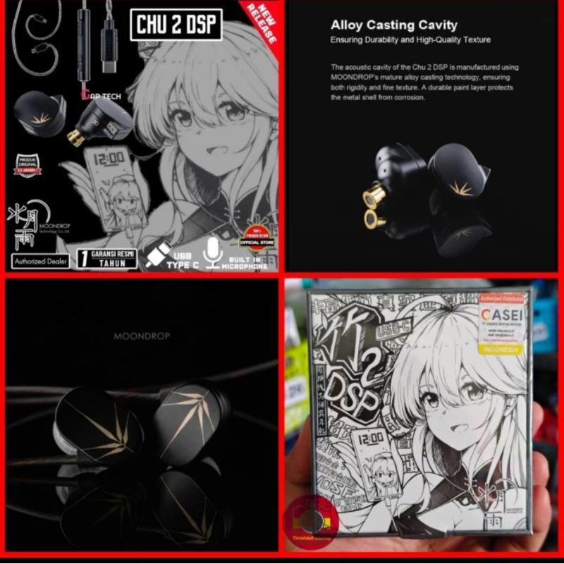 Jual Earphone IEM Moondrop CHU II DSP with mic Type-C Plug CHU 2 DSP ...