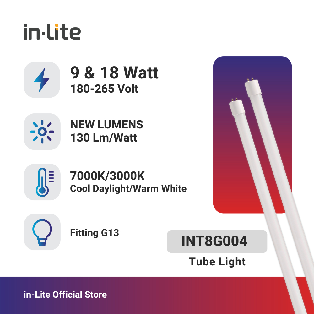 Jual InLite Lampu Tube Light T8 INT8G004 - 9 - 18 watt | Shopee Indonesia