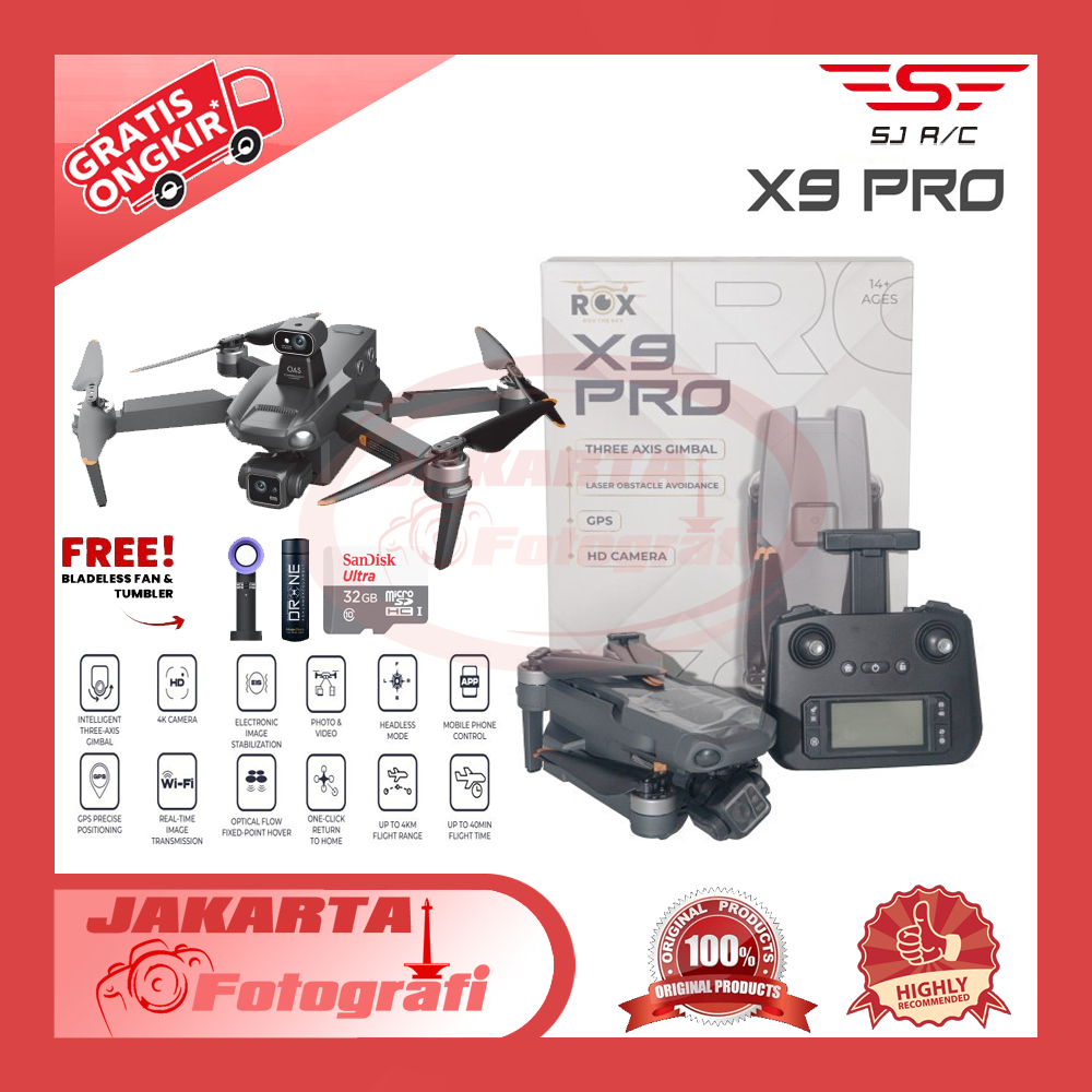 Jual ROX X9 SC Combo Combo 3-Axis Gimbal 6KM Camera 4K | Shopee Indonesia
