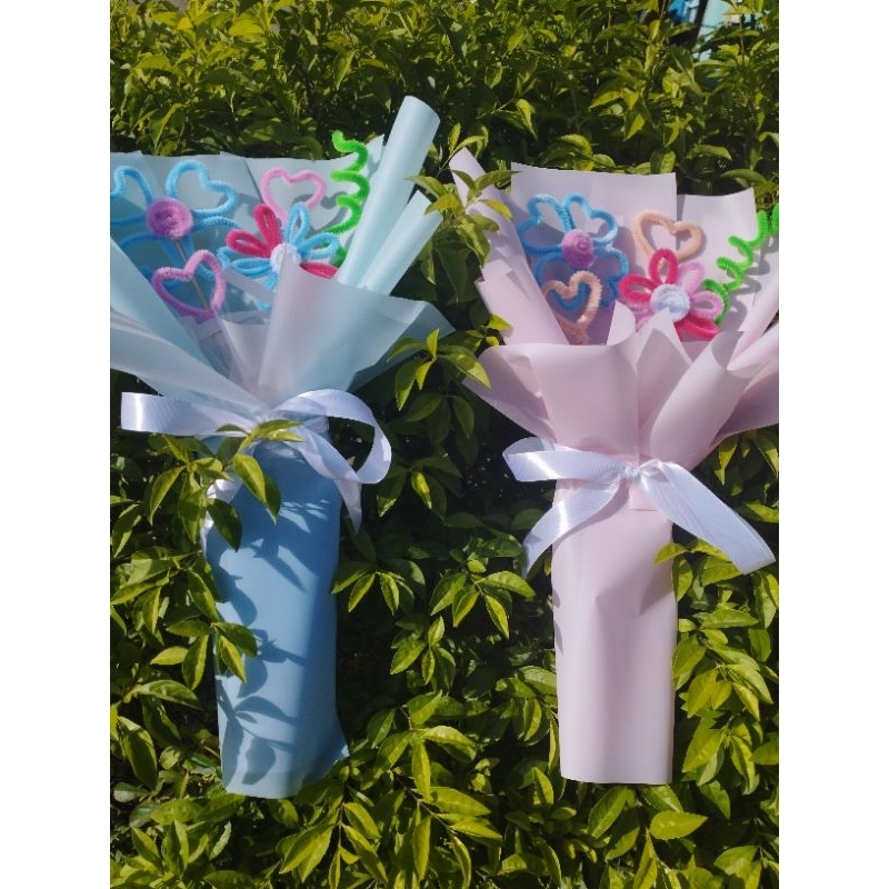 Jual BUKET BUNGA 50 CM BUKET KAWAT BULU / BUKET PIPE CLEANER / BUKET ...