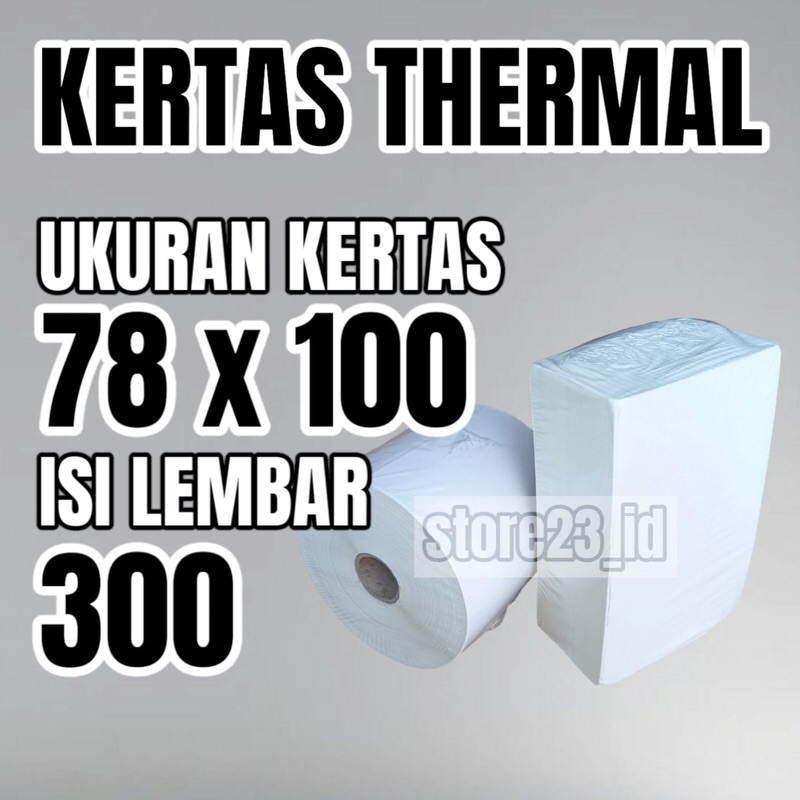 Jual LABEL STICKER KERTAS THERMAL ISI 300 PCS 78 X 100 / 78X100 / 78MM ...