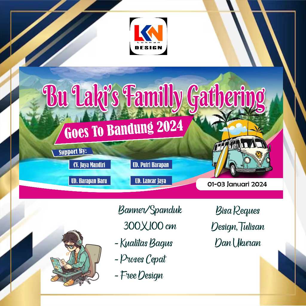 Jual spanduk bannermini FAMILY GATHERING reques design | Shopee Indonesia
