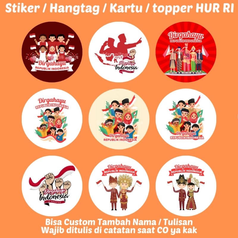 Jual Stiker Bulat Dirgahayu Republik Indonesia NKRI merah putih HUT RI ...
