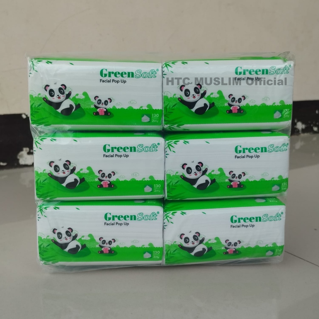 Jual GREENSOFT PAKET 6 PCS Tissue Facial Pop Up Green Soft 130 Sheets 2 ...