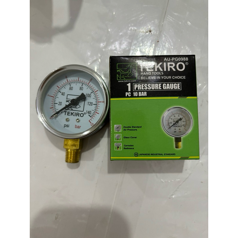 Jual TEKIRO MANOMETER 10 Bar Pressure Gauge pengukur tekanan Compressor ...