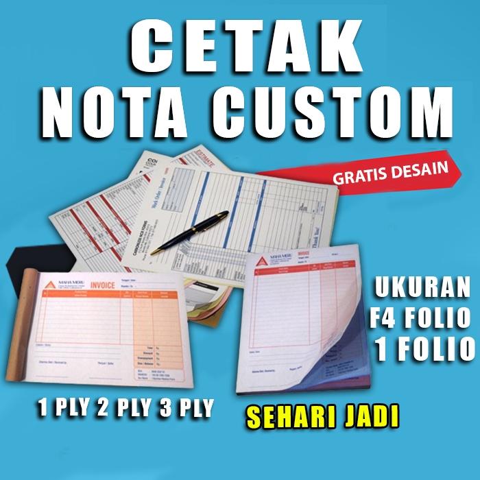 Jual Cetak NOTA Custom Ukuran F4 1 FOLIO - 1 Ply 2 Ply 3 Ply Free ...
