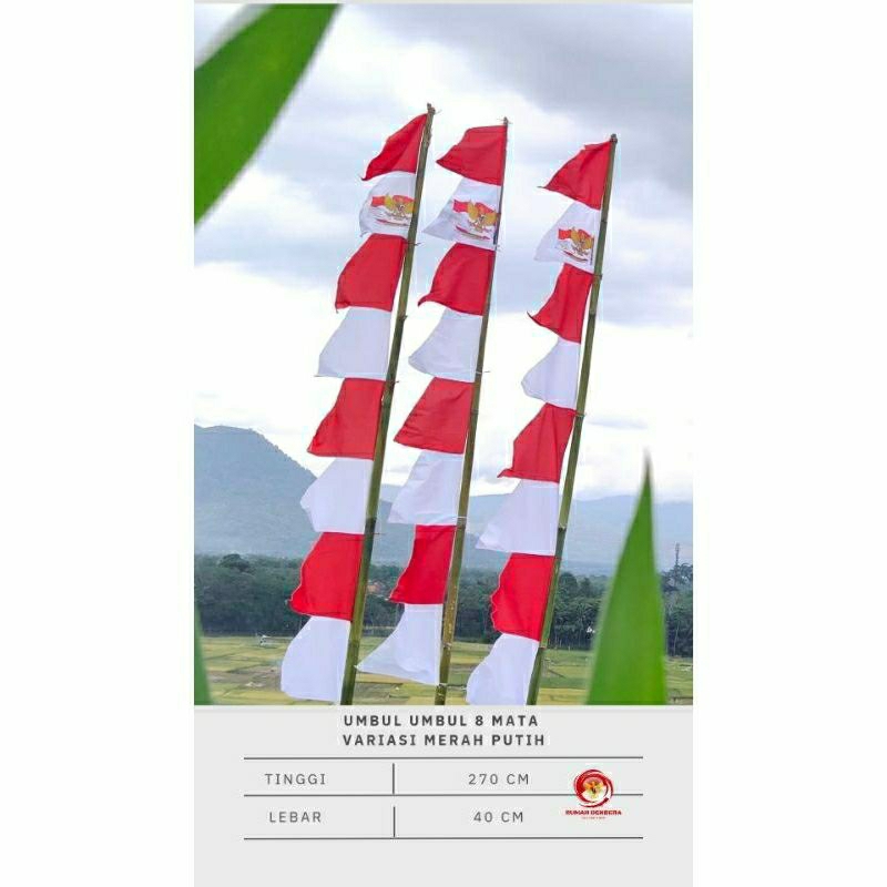Jual Bendera Umbul-umbul Warna 8 mata panjang 2,7 meter | Shopee Indonesia