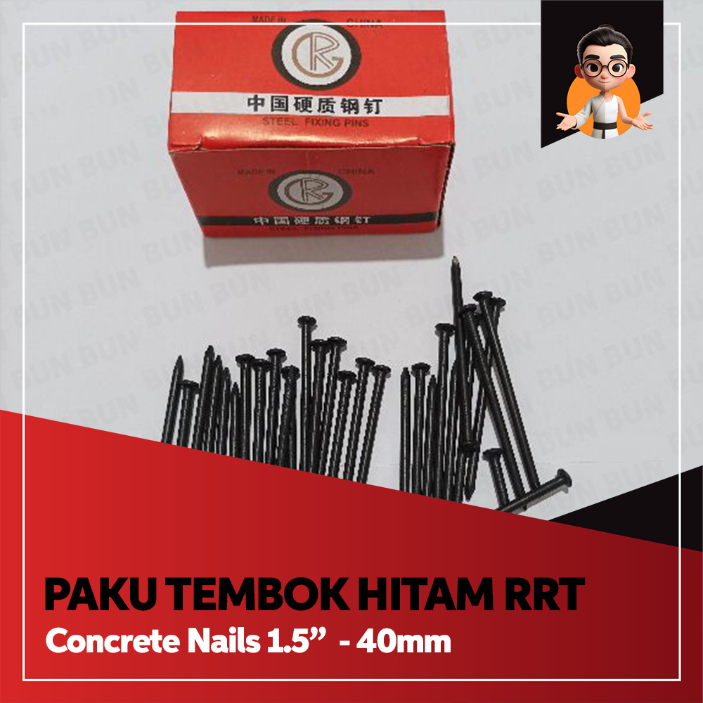 Jual Paku Beton Hitam 1.5 inch - Paku Tembok Hitam RRT 2,5 x 40 mm ...